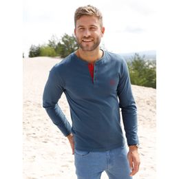 Langarmshirt Catamaran "Langarm-Shirt", Herren, Gr. 64/66, blau (dunkelblau), 100% Baumwolle, unifarben, Rundhals, Shirts Langarmshirt