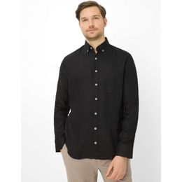 Leinenhemd Brax "Style DANIEL", Herren, Gr. XXL, Normalgr&ouml;&szlig;en, schwarz, Web, 100% Leinen, Hemden
