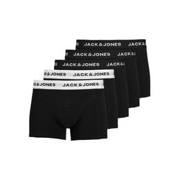 Jack & Jones Trunk JACK & JONES "JACSOLID TRUNKS 5 PACK OP", Herren, Gr. M, 5 Stk., schwarz, Jersey, Obermaterial: 95% Baumwolle, 5% Elasthan, unifarben, eng, Unterhosen