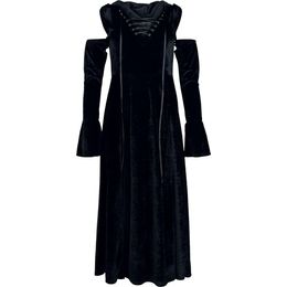 Gothicana by EMP Dress With Tip Hood and Walking Slot Langes Kleid schwarz in M Q225-000946 M515247