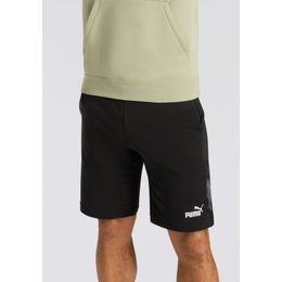 Trainingsshorts Puma "ESS CAMO SHORTS TR 10&rsquo;&rsquo;", Herren, Gr. M, N-Gr, schwarz (Puma schwarz), Sweatware, Obermaterial: 68% Baumwolle, 32% Polyester, tarnfarben, regular fit normal, Hosen, mit Eingrifftaschen, sportlicher Stil, regul&auml;re Passform