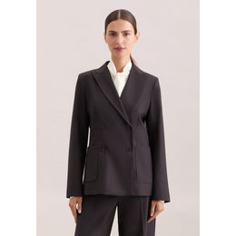 Jackenblazer Seidensticker, Damen, Gr. 40, schwarz, 52% Wolle, 44% Polyester, 4% Elastan, unifarben, Blazer