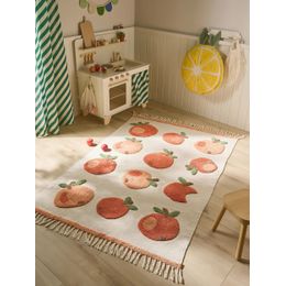 Lytte Kinderteppich Alma Beige/Rot 80x120 cm - Teppich f&uuml;r Kinderzimmer
