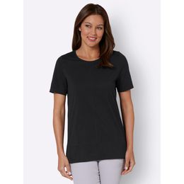 Kurzarmshirt Classic Basics "Kurzarm-Shirt", Damen, Gr. 46, schwarz, 100% Baumwolle, unifarben, Rundhals, Shirts