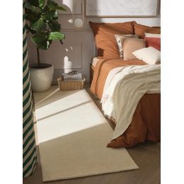 benuta Pure Wollteppich L&auml;ufer f&uuml;r Flur Vera Cream 80x250 cm - Naturfaserteppich aus Wolle