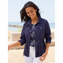 Blusenblazer Casual Looks "Blusenblazer", Damen, Gr. 36, marine, 94% Polyamid, 6% Elasthan, Blazer Blusenblazer