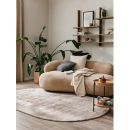benuta Pure Viskoseteppich Nela Taupe 150x230 cm - Moderner Kurzflor-Teppich f&uuml;r Wohnzimmer