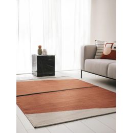benuta Pop Baumwollteppich Lenny Terracotta 80x120 cm - Moderner Kurzflor-Teppich f&uuml;r Wohnzimmer