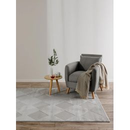 benuta Basic Kurzflor Teppich Claire Hellgrau 200x300 cm - Moderner Kurzflor-Teppich f&uuml;r Wohnzimmer