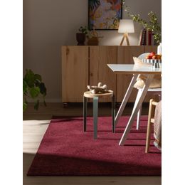 benuta Nest Waschbarer Kurzflor Teppich Nina Rot 200x300 cm - Moderner Kurzflor-Teppich f&uuml;r Wohnzimmer