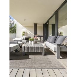 benuta Nest In- & Outdoor-L&auml;ufer River Beige/Blau 67x240 cm - Teppich f&uuml;r Balkon, Terrasse & Garten