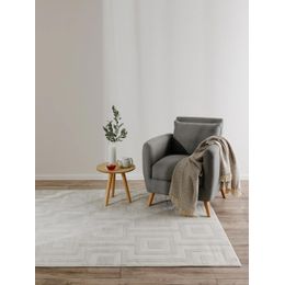 benuta Basic Kurzflor Teppich Claire Cream 120x170 cm - Moderner Kurzflor-Teppich f&uuml;r Wohnzimmer