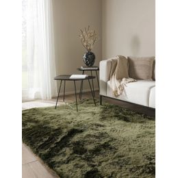 benuta Nest Hochflor Shaggyteppich Whisper Gr&uuml;n 140x200 cm - Hochflor Teppich f&uuml;r Wohnzimmer