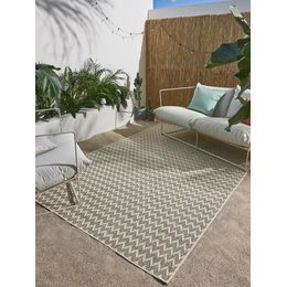 benuta Nest In- & Outdoor-Teppich Agra Blau/Cream 80x150 cm - Teppich f&uuml;r Balkon, Terrasse & Garten