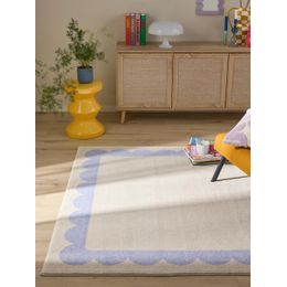 benuta Pop Waschbarer Kurzflor Teppich Frame Lila 160x230 cm - Moderner Kurzflor-Teppich f&uuml;r Wohnzimmer