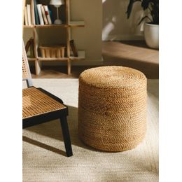 benuta Pure Handgefertigter Jute Pouf Jutta Hellbraun 40x40x40 cm - Naturfaserteppich aus Jute