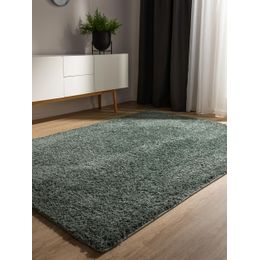 benuta Basic Waschbarer Hochflor Shaggyteppich Soho Hellgr&uuml;n 80x150 cm - Bettvorleger f&uuml;r Schlafzimmer