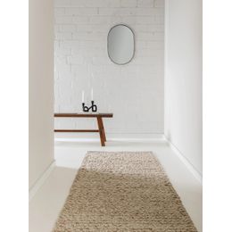benuta Pure Wollteppich Lana Beige 70x200 cm - Naturfaserteppich aus Wolle