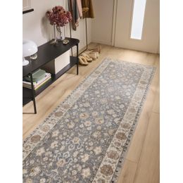 benuta Pop L&auml;ufer f&uuml;r Flur Mara Beige/Blau 80x240 cm