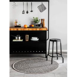 benuta Nest In- & Outdoor-Teppich Rund Cleo Beige/Braun &oslash; 120 cm - Teppich f&uuml;r Balkon, Terrasse & Garten