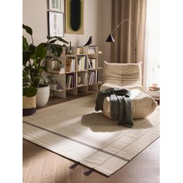 benuta Pure Wollteppich Kambiz Cream/Anthrazit 160x230 cm - Naturfaserteppich aus Wolle