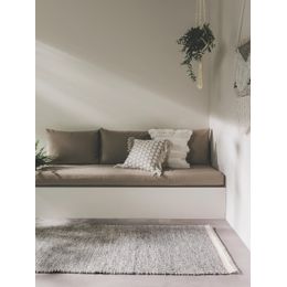 benuta Pure Kurzflor Teppich aus recyceltem Material Kiah Grau 70x200 cm - Moderner Kurzflor-Teppich f&uuml;r Wohnzimmer