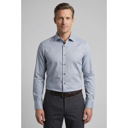 Langarmhemd OLYMP "Level Five", Herren, Gr. 39, Verl&auml;ngerter Arm, blau (marine), Web, Obermaterial: 97% Baumwolle, 3% Elastolefin, tailliert normal, 2-Knopf-Manschette, Hemden, extra langer Arm, Businesshemd, body fit