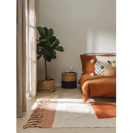 benuta Pop Baumwollteppich Gibson Orange 120x170 cm - Moderner Kurzflor-Teppich f&uuml;r Wohnzimmer