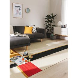 benuta Nest Flachgewebeteppich Marya Multicolor 140x200 cm - Bunter Teppich f&uuml;r Wohnzimmer