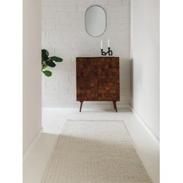 benuta Pure Wollteppich Lana Cream 70x200 cm - Naturfaserteppich aus Wolle
