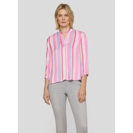 Klassische Bluse Rabe "Bluse", Damen, Gr. 48, rosa, 100%Viskose, gestreift, gerade, Blusen Bluse