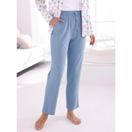 w&auml;schepur Schlafhose W&Auml;SCHEPUR, Damen, Gr. 52/54, Normalgr&ouml;&szlig;en, blau (bleu), 100% Baumwolle, unifarben, Hosen Schlafhose