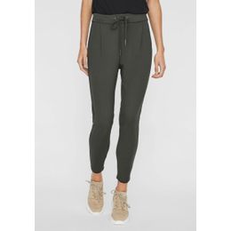 V&eacute;ro Moda Jogger Pants VERO MODA "VMEVA MR LOOSE STRING PANT GA NOOS", Damen, Gr. XL (42), L&auml;nge 30, grau (peat), Web, Obermaterial: 65% Viskose (LENZING&trade; ECOVERO&trade;), 30% Nylon, 5% Elasthan, unifarben, loose fit 7/8-L&auml;nge, Hosen, hinten mit elastischem B&uuml;ndchen