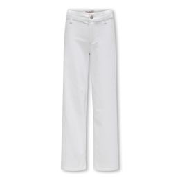 Weite Jeans KIDS Only "KOGSYLVIE CLEAN WIDE LEG WHITE PIM NOOS", M&auml;dchen, Gr. 164, N-Gr, wei&szlig;, Denim/Jeans, Obermaterial: 69% Baumwolle, 29% Polyester, 2% Elasthan, unifarben, Jeans