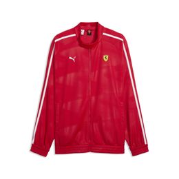Sweatjacke Puma "Scuderia Ferrari T7 Oversized Trainingsjacke Herren", Damen, Gr. L, rosso corsa rot, Obermaterial: 100% Polyester. Seitentasche &ndash; Oben: 100% Polyester. Seitentasche &ndash; Unten: 100% Polyester, Sweatjacken Sweatjacke
