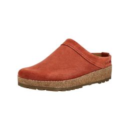 Hausschuh Haflinger "Haflinger Hausschuhe Leder", Herren, Gr. 40, orange, Leder, Schuhe Hausschuh