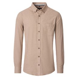 Casamoda Herren Langarmhemd "Casamoda Freizeithemd uni"beige, Gr. L, unifarben, 100% Baumwolle, Hemden