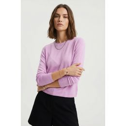 Strickpullover Only "ONLLOYAL LS ONECK KNT NOOS", Damen, Gr. S, super pink detail:melange, Strick, Obermaterial: 80% Polyester, 20% Nylon, meliert, normal, Rundhals, Pullover Strickpullover, Materialmix