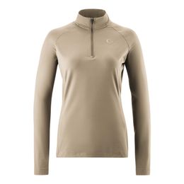 Radtrikot Gonso "Essential Jersey Longsleeve W", Damen, Gr. 46, cream, 86% Polyester, 14% Elasthan, hoch geschlossener Ausschnitt, Trikots, Damen Fahrradtrikot langarm, Midlayer Trikot