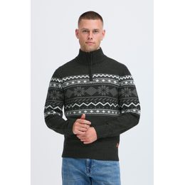 Troyer Blend "BHNolan", Herren, Gr. L, schwarz, Grobstrick, 100% Polyacryl, normal normal, hoch geschlossener Ausschnitt, Pullover Troyer, Klassischer Troyer mit Norweger-Muster