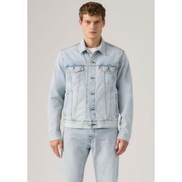 Levi's LEVI'S Herren Jeansjacke "VINTAGE FIT TRUCKER JKT"into the light t, Gr. S, unifarben, Denim/Jeans, Obermaterial: 100% Baumwolle, Jacken, mit