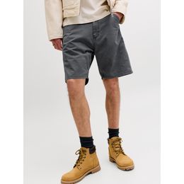 Jack & Jones Chinoshorts JACK & JONES "JPSTTONY RAYE WORKER SHORT MID SN", Herren, Gr. M, N-Gr, iron gate, Web, Obermaterial: 100% Baumwolle, unifarben, kniefrei, Hosen Chinoshorts, Baumwolle, 5-Pocket Style