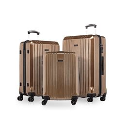 FERG&Eacute; FERG&Eacute; Kofferset Hartschale 3 teilig Koffer Set CANNES TSA-Scho&szlig; in braun | Gr.: onesize