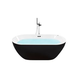 Beliani Freistehende Badewannen NEVIS in Schwarz/Silber - (W) 80 x (H) 59 x (L) 170 cm | Gr.: onesize