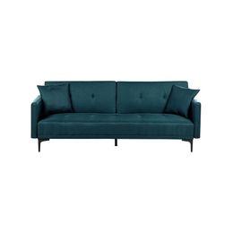 Beliani Schlafsofa LUCAN in Blau/Schwarz - (W) 191 x (H) 75 x (L) 91 cm | Gr.: onesize