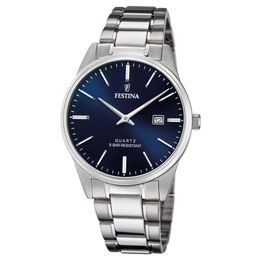 Festina Herren-Armbanduhr Quarz Stahl/Blau | Gr.: onesize