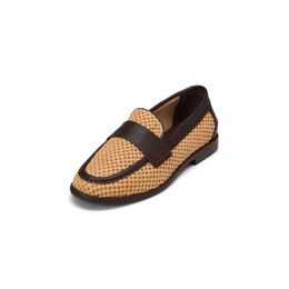 Marc O'Polo Loafer MARC O'POLO "aus luftigem Raffiabast mit Leder", Herren, Gr. 39, burnt coffee, Obermaterial: 80% Polyester, 20% Leder (Rind), unifarben, Schuhe Loafer