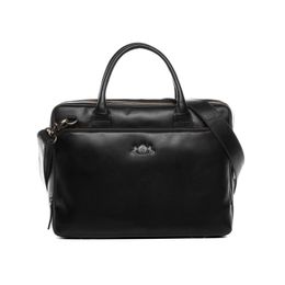SID & VAIN SID & VAIN Leder-Laptoptasche 15" echt Leder Aktentasche 15 Zoll Laptop Fach schwarz in schwarz | Gr.: onesize