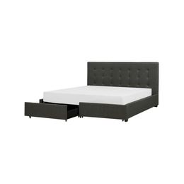 Beliani Doppelbett LA ROCHELLE in Grau/Schwarz - (W) 193 x (H) 109 x (L) 213 cm | Gr.: onesize