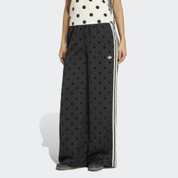 Sporthose adidas originals "SATIN POLKA DOTS MIT WEITEM BEIN", Damen, Gr. S, N-Gr, schwarz, Obermaterial: 95% Polyester, 5% Polyamid, Hosen Sporthose